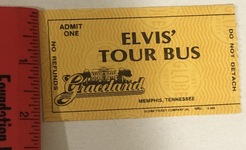 Elvis Presley Ticket Stub Elvis Tour Bus Graceland Memphis Vintage ...