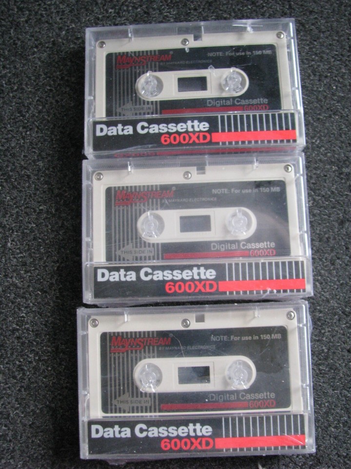 Maynstream-3 x Data Cassette 600XD-Digital Cassette-For use in 150 MB ...