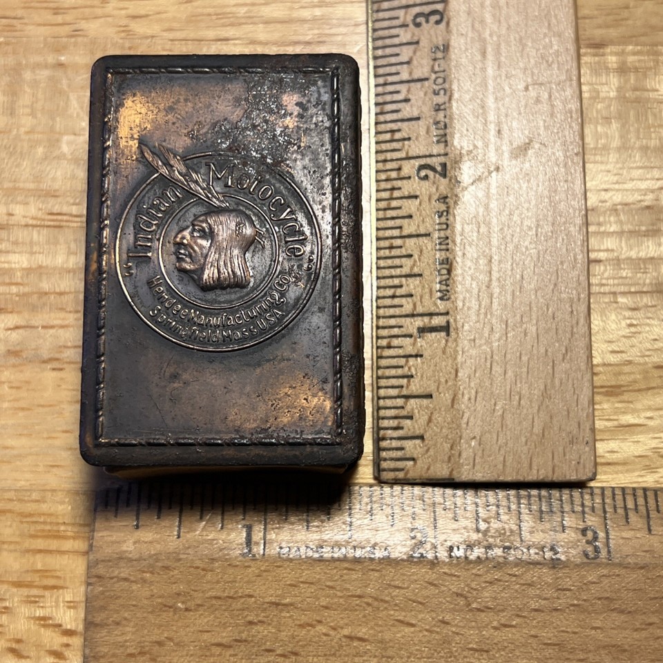 Antique 1900s Copper Indian Motorcycles Hendee MFG Co Match Book Cover ...