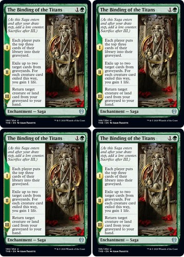 MTG - 4x THE BINDING OF THE TITANS - Theros Beyond Death (U) | eBay