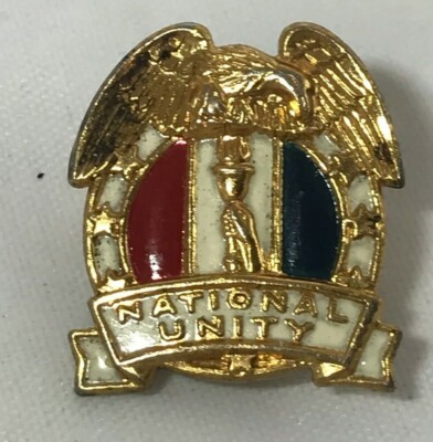 RARE VINTAGE WWII ERA NATIONAL UNITY FOR SOLDIERS & SAILORS SCREW BACK ...
