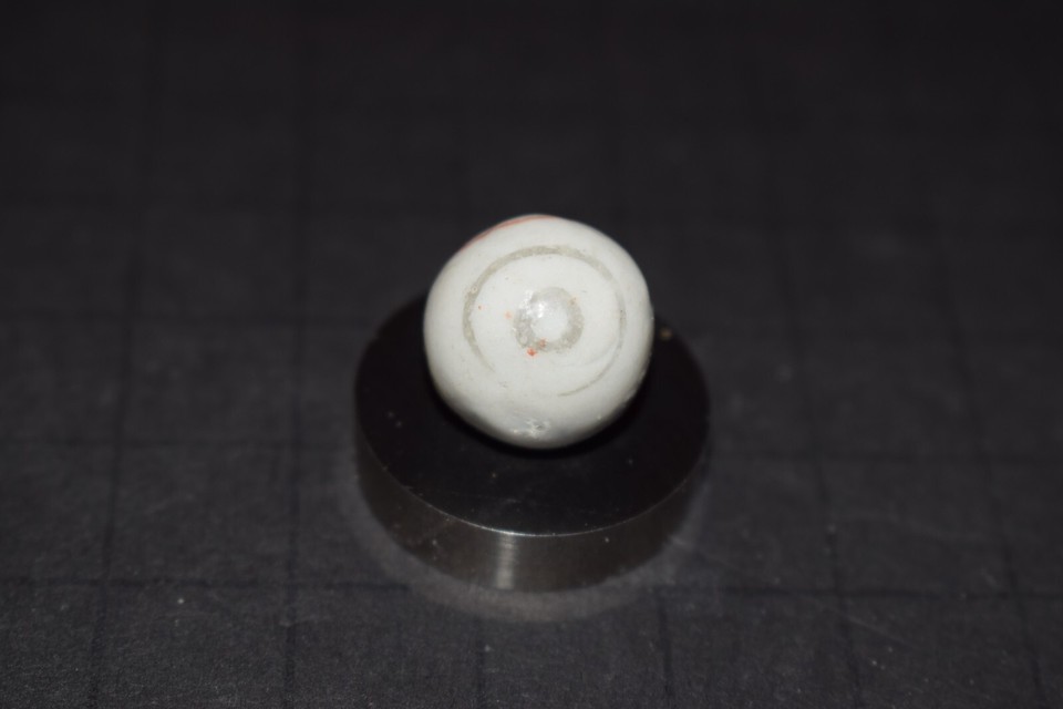 Antique German⬛🟥🟨 China Clay Glazed Toy Marble🎯Bullseye Size .656"=17.5 ...