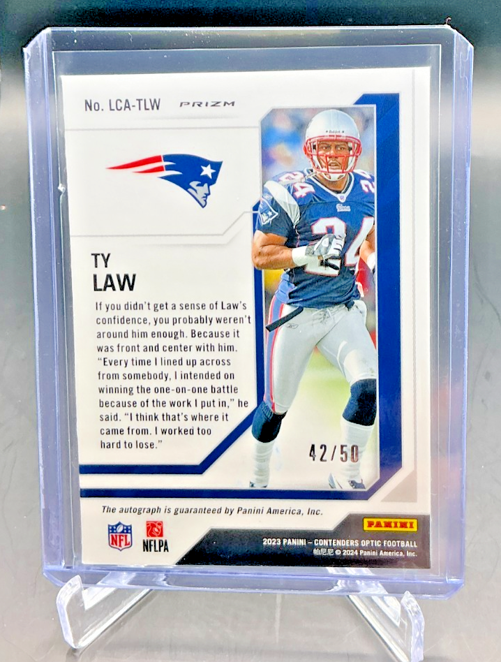 2023 Panini Contenders Optic TY LAW Silver Prizm AUTO 42/50 Patriots | eBay