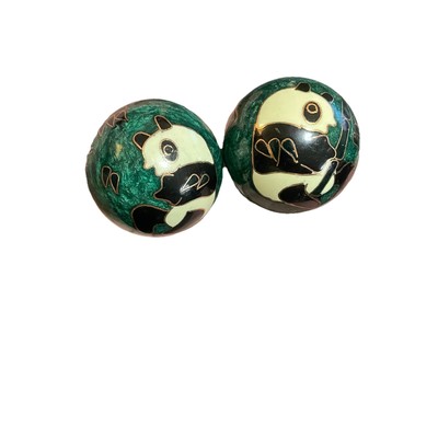 VINTAGE Chinese BAODING BALLS PANDA BEAR Musical STRESS RELIEF ...