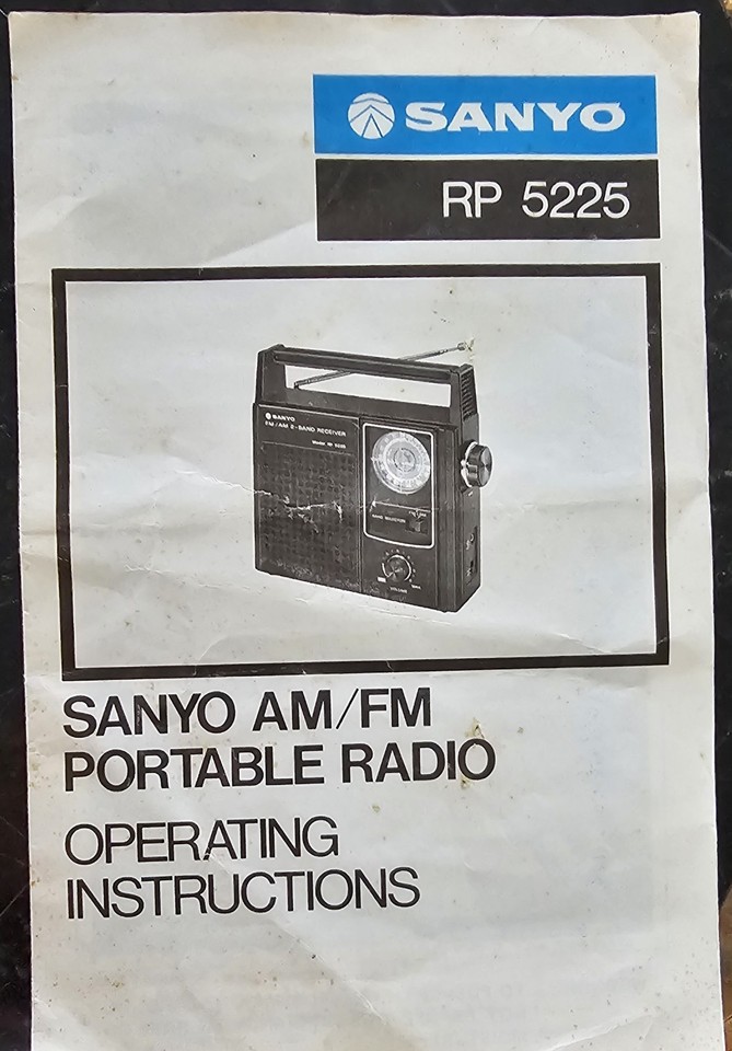 Original Sanyo RP 5225 AM/FM Portable Radio Operating Instructions | eBay