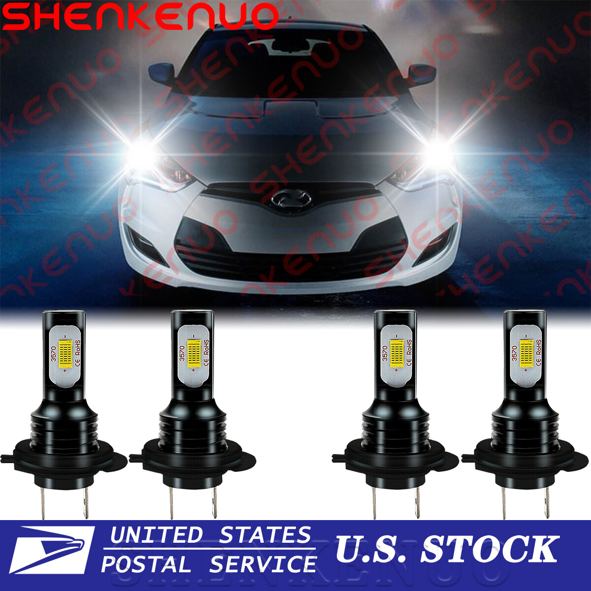 For Hyundai Veloster 2012-2017 Hi&Low Beam Combo 6000K LED Front ...