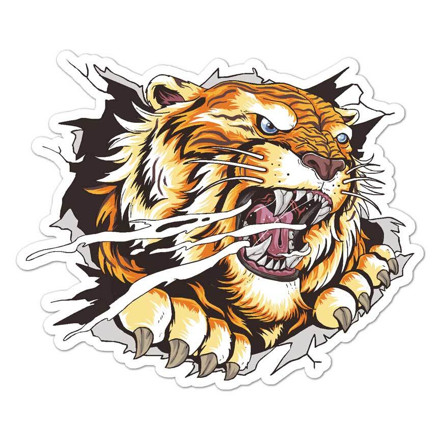 Tiger Rip Tear Claws, Vinyl Decal Sticker, Indoor Outdoor, 3 Sizes ...