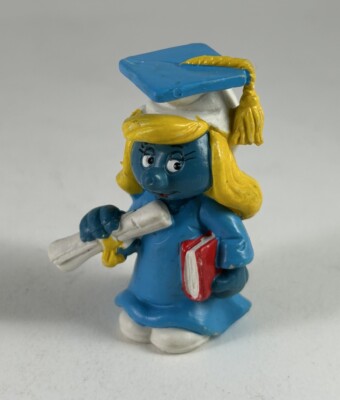 Vintage 1981 SMURFS Graduation Smurfette Graduate Figurine Peyo | eBay