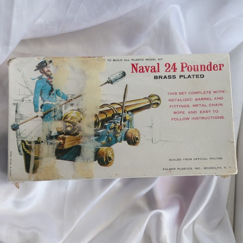 Vintage 1960s Naval 24 Pounder Brass Plated Cannon Model Kit Gun Palmer ...