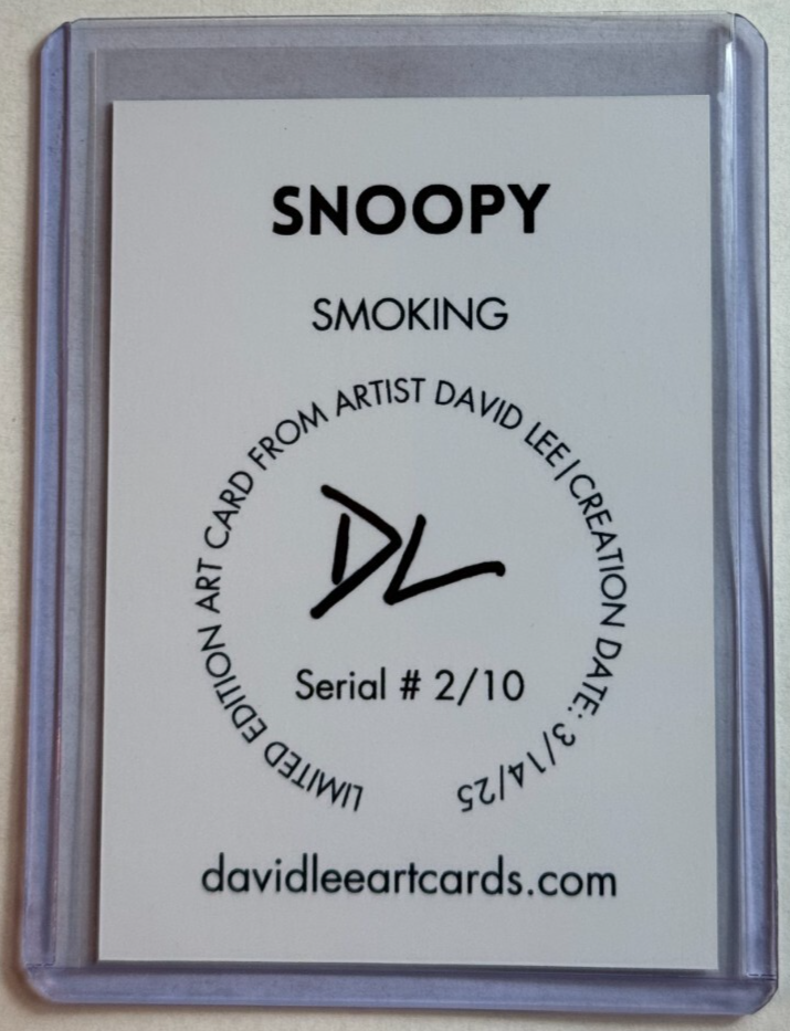 Snoopy Limited Edition Artist Signed “Smoking” Trading Card 2/10 | eBay