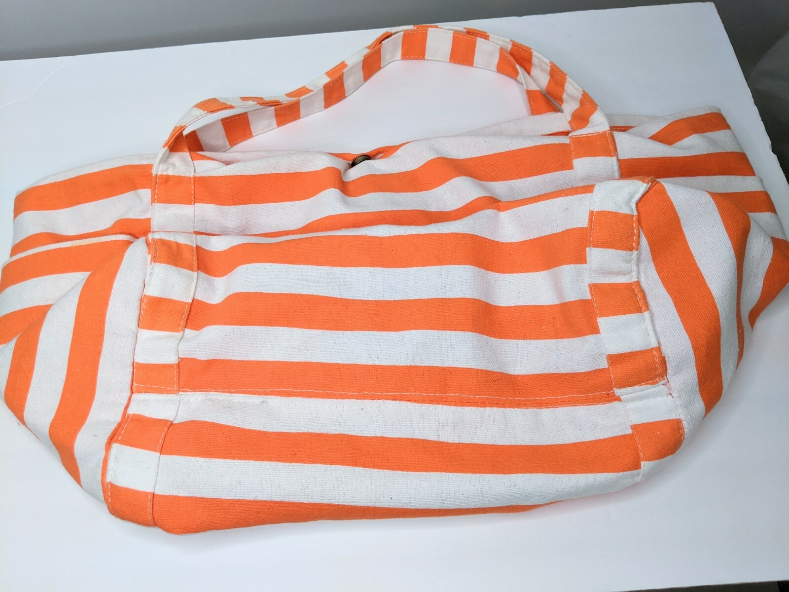 Tote Weekend Bag Ocean Pacific Orange White Stripes Purse Cotton Surfer ...