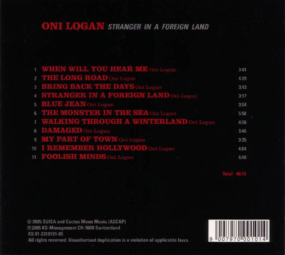 ONI LOGAN – Stranger In A Foreign Land – Rare AOR / Hard Rock – LYNCH ...