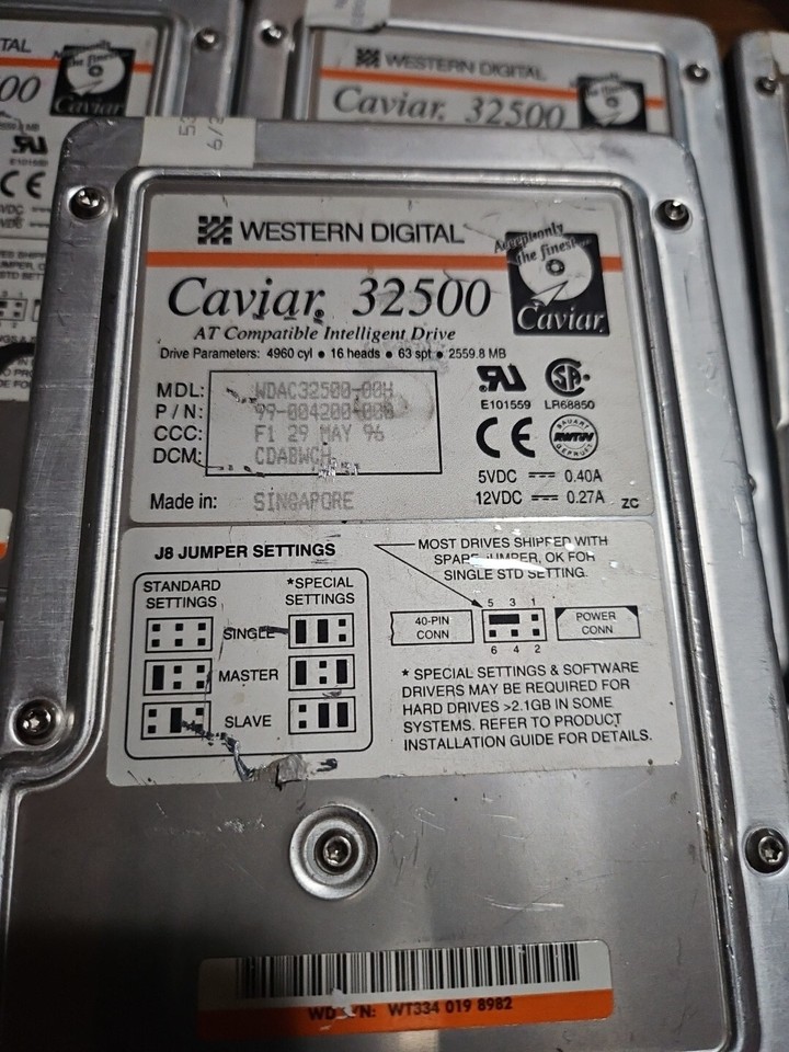 5 Western Digital Caviar IDE Hard Drives WDAC32500 Parts Only | eBay
