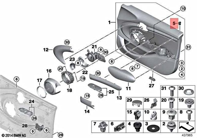 Genuine BMW F55 Front Bumper Center Grid John Cooper W Grille OEM ...