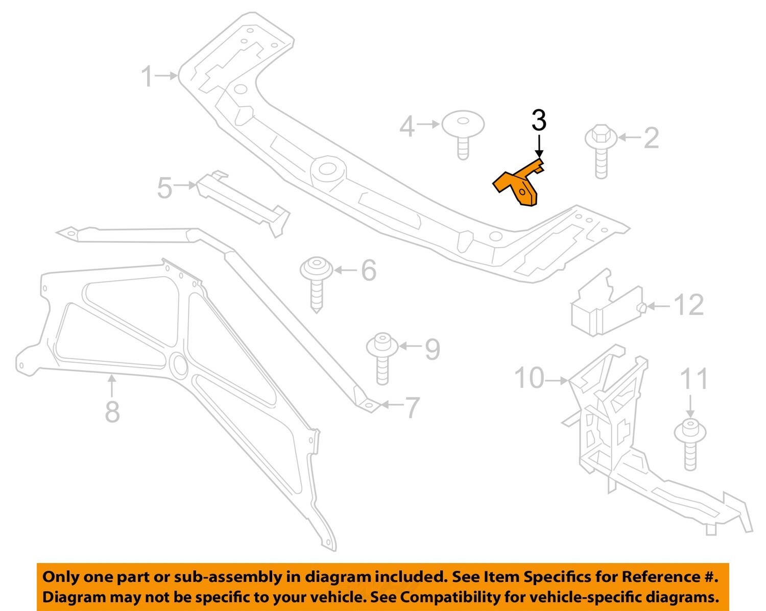 BMW 51647285597 Genuine OEM Upper Tie Bar Side Bracket for sale online ...