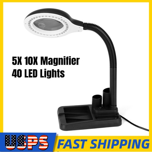 Magnifying DIY Crafts 5X Magnifier w/ LED Light Magnifying Gooseneck ...