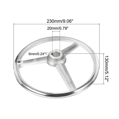 230mm/9.1 Inch Rotary Handwheel, Cast Iron for Milling Machines Lathes ...