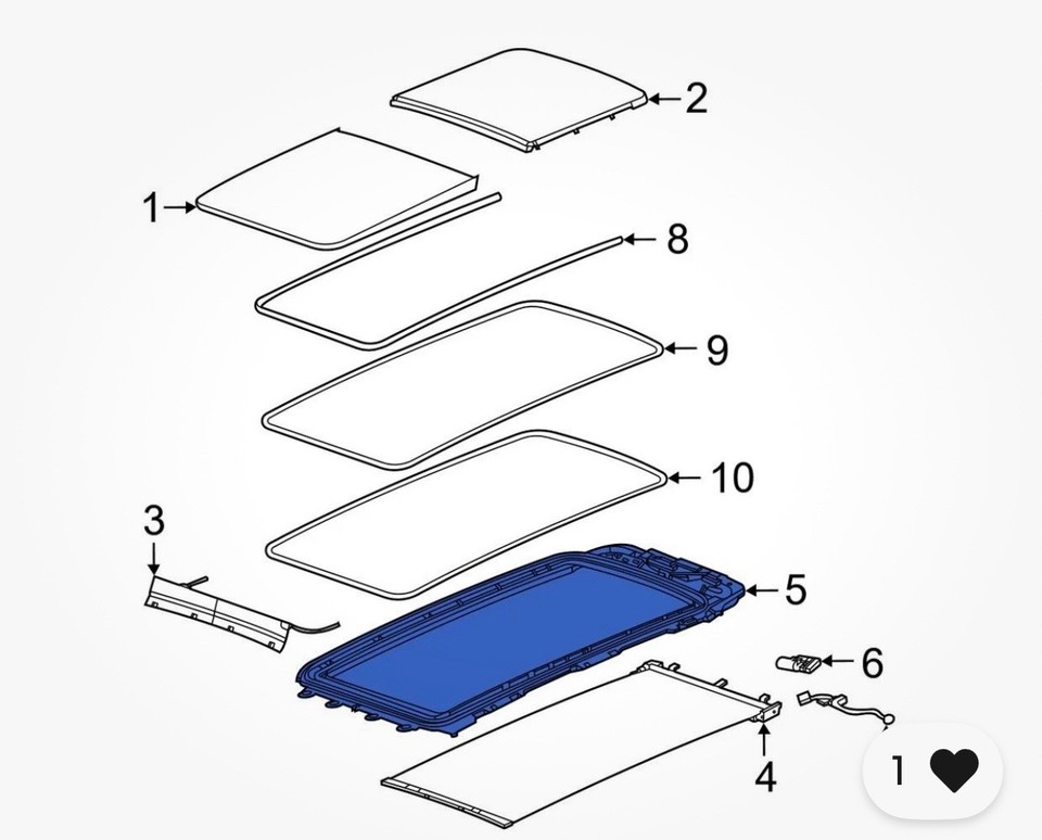 For Jeep Grand Cherokee L 2021-2025 Jeep 68518686AB Sunroof Frame OEM ...