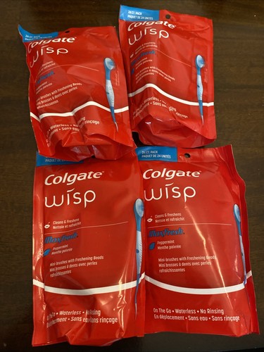 96 Colgate Wisp Max Fresh Mini Toothbrushes Peppermint 24 PER PACK ...