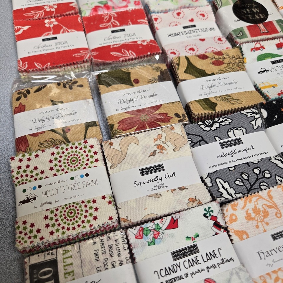 MODA Lot of 30 Mini Charm Packs NEW Basicgrey Urban Chiks Fig ...