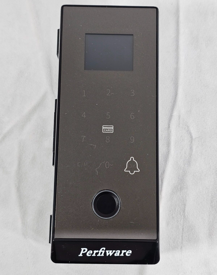 Smart Glass Door Lock Keyless Fingerprint Lock Vertical Drill-Free w ...