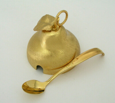 NAPIER 1960'S BRUSHED GOLD GILT - JAM JAR LID & SPOON | eBay