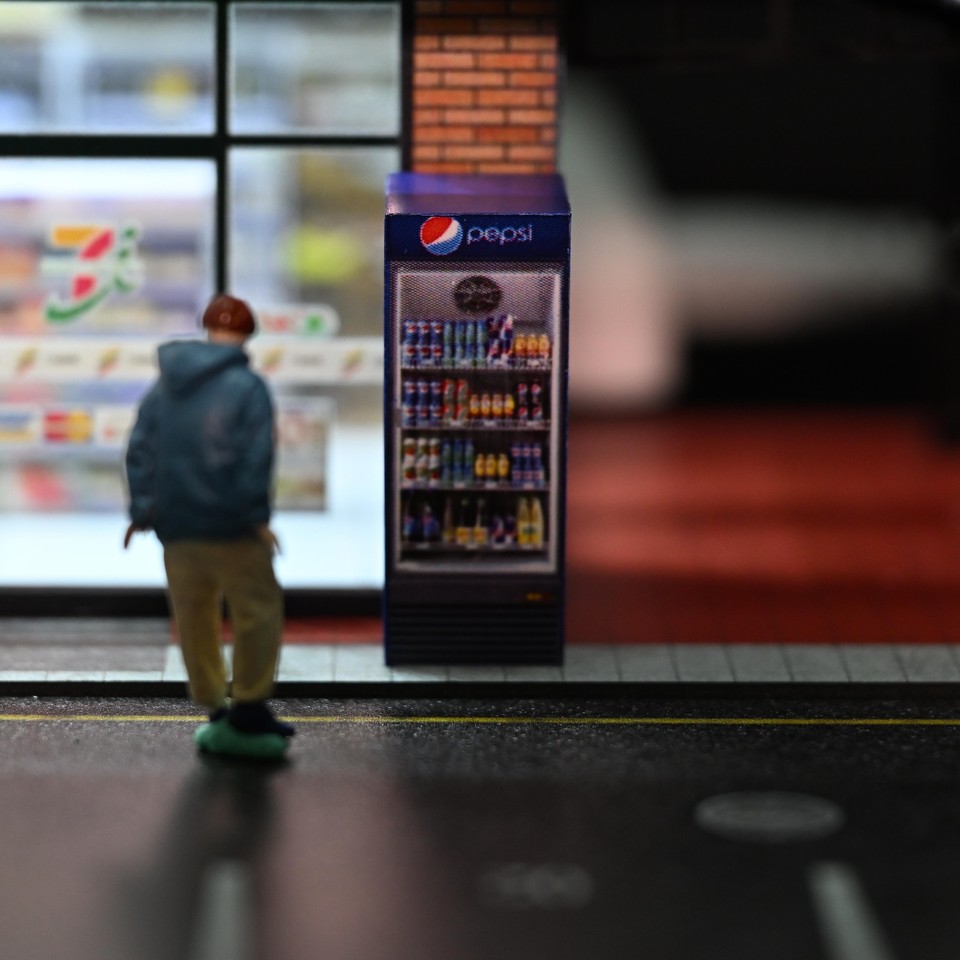 1/64 Diorama Diecast Car Garage Vending Machine Street Building Model ...