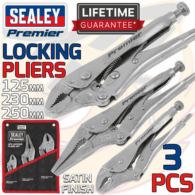 SEALEY Locking Pliers Mole Grips Adjustable Wrench Vice Grips Long Nose ...