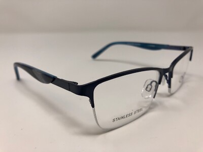 Clearvision Eyeglasses Frame 51-16-130 Navy Blue Half Rimless A766 | eBay
