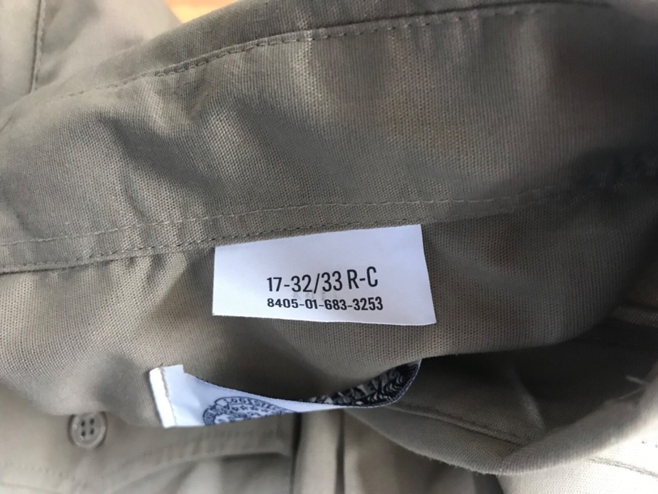 AGSU Male Dress Shirt Army Green Service Uniform Taupe 17x32/33 Long ...