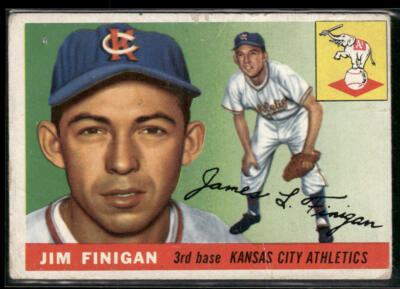 1955 Topps Jim Finigan #14 Rookie Kansas City Athletics Poor/VG *READ ...