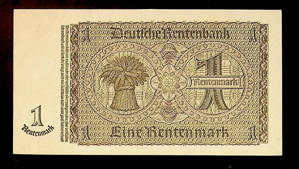 1937 Germany 1 Rentenmark Banknote UNC | eBay