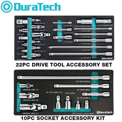 DURATECH Socket Accessory Kit/Drive Tool Accessory Set w/EVA Foam Tool ...