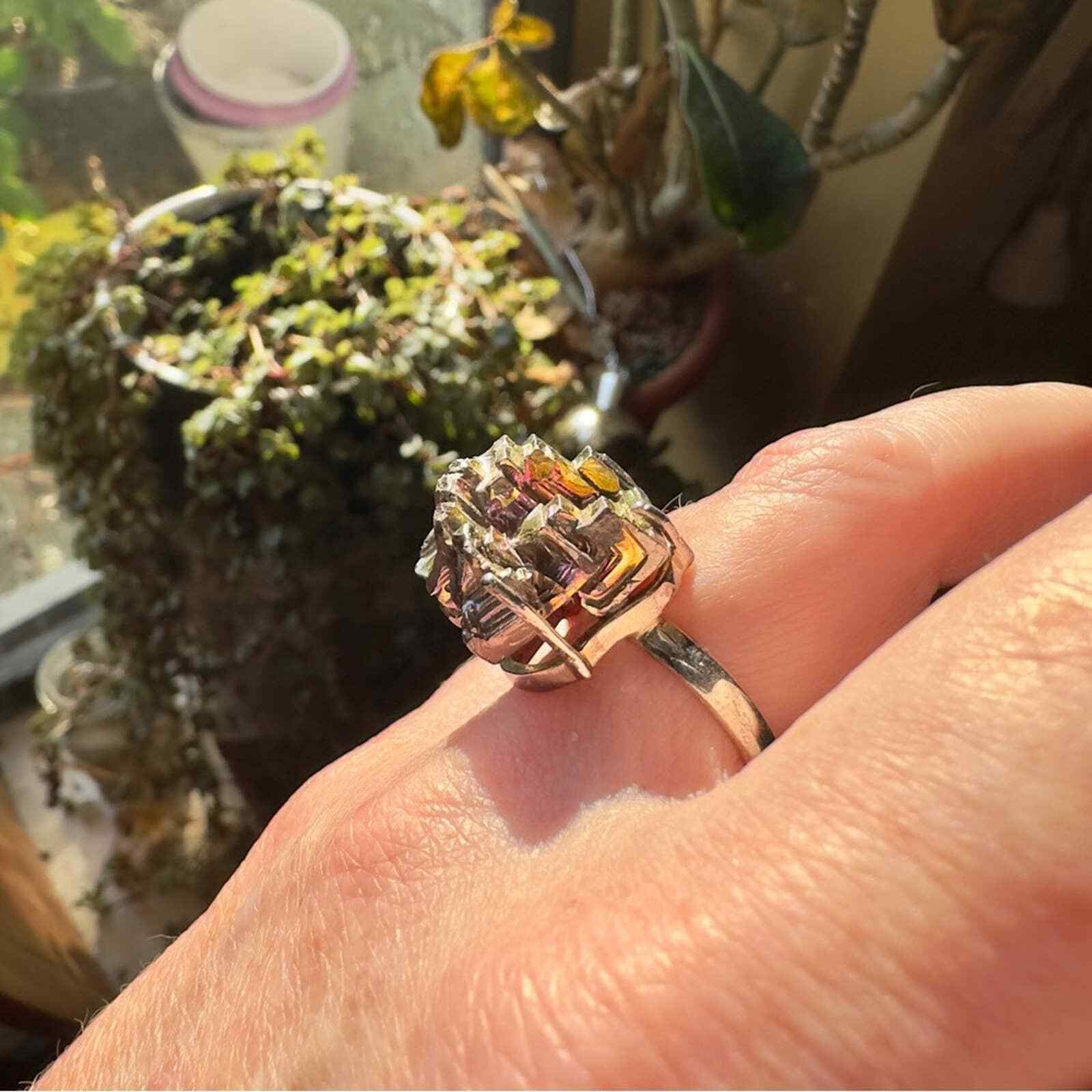 Bismuth Sterling Silver Crystal Gemstone Ring Size 8 | eBay