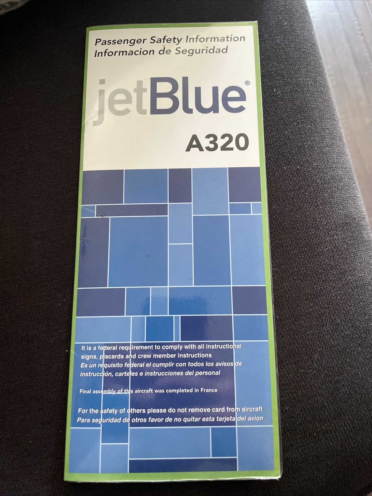 JetBlue Airbus A320 Safety Card | eBay