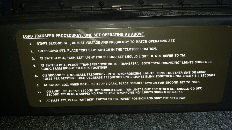 NEW MILITARY DIESEL GENERATOR CONTROL PANEL SWITCH BOX 10 5KW MEP803 ...