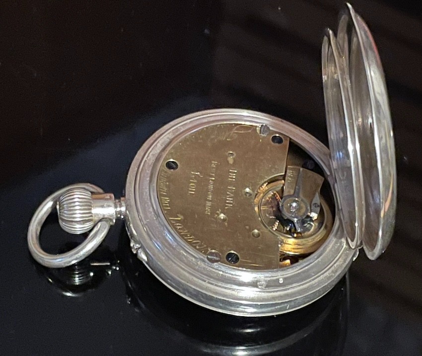 English J.W. Benson Half Hunter Solid Silver Pocket Watch London 1921 ...