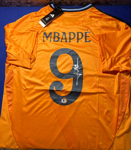 Kylian Mbappe Autographed Real Madrid Adidas Pro-Style Soccer Jersey ...