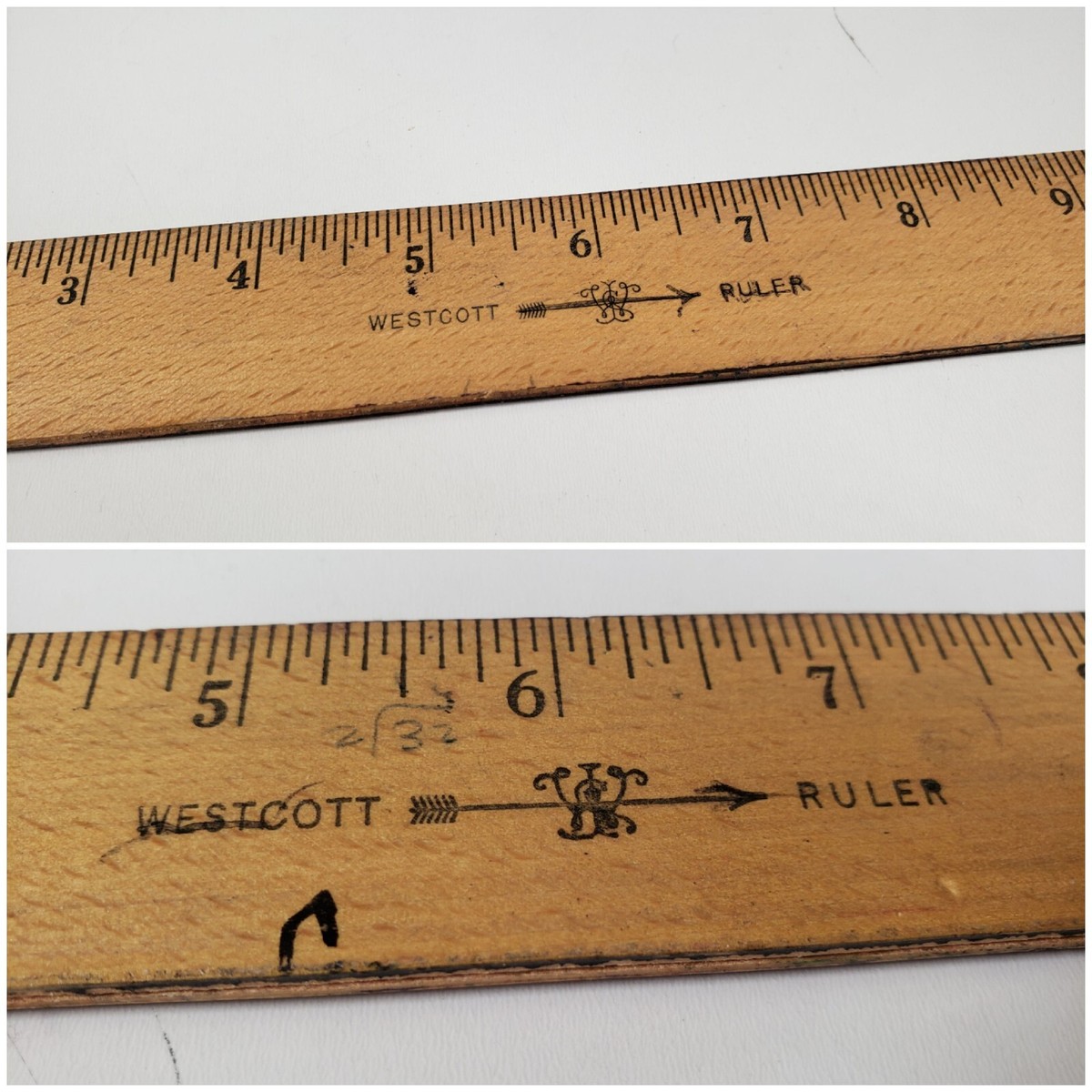 Wooden Ruler With Metal Edge