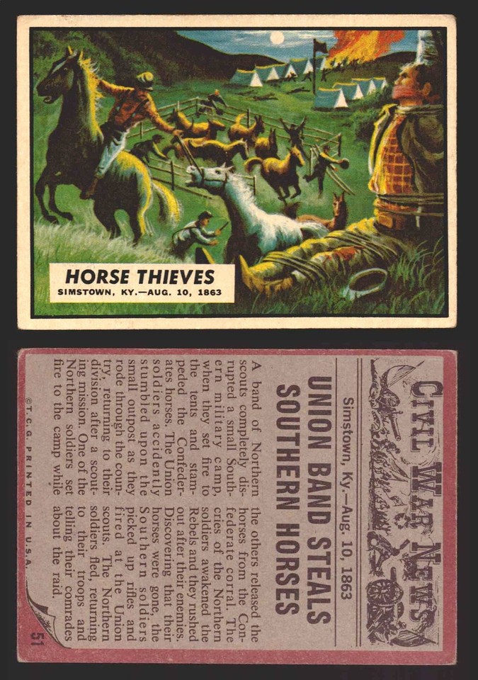 1962 Civil War News Topps TCG Trading Card You Pick Single Cards #1 ...
