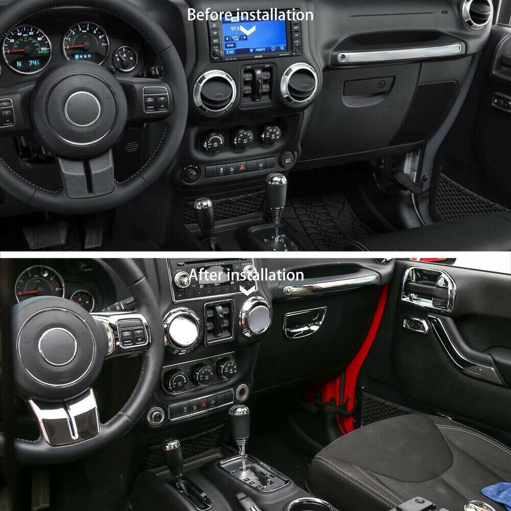 34pcs Full Set Interior Decoration Trim Kit for Jeep Wrangler JK JKU ...
