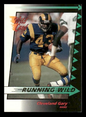 1992 Wild Card #14 Cleveland Gary Running Wild Gold Los Angeles Rams | eBay