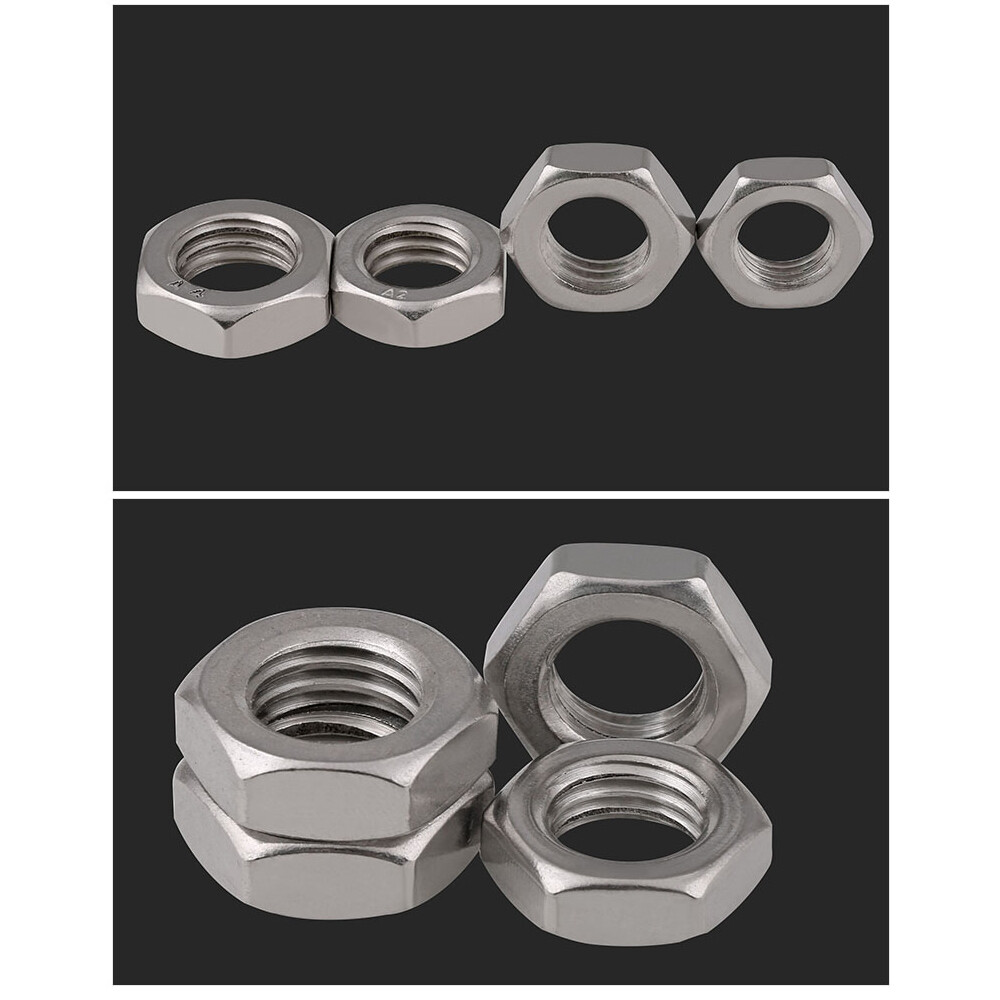 M6-M20 Fine Thread Hex Thin Nuts DIN439 Half Lock jam Nut Chamfered A2 ...