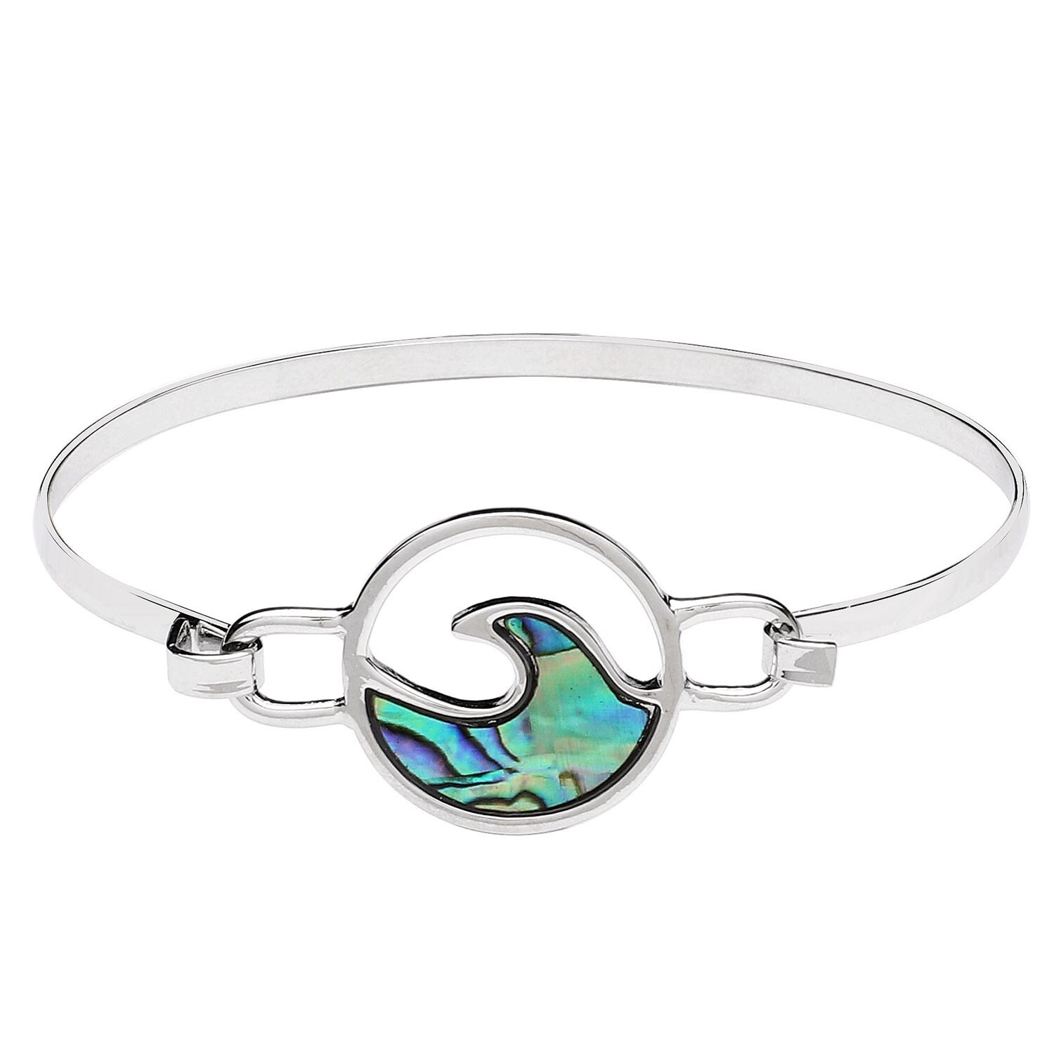 Wave Bracelet Thin Hook Bangle Abalone Shell Ocean Surf SILVER 5081 | eBay