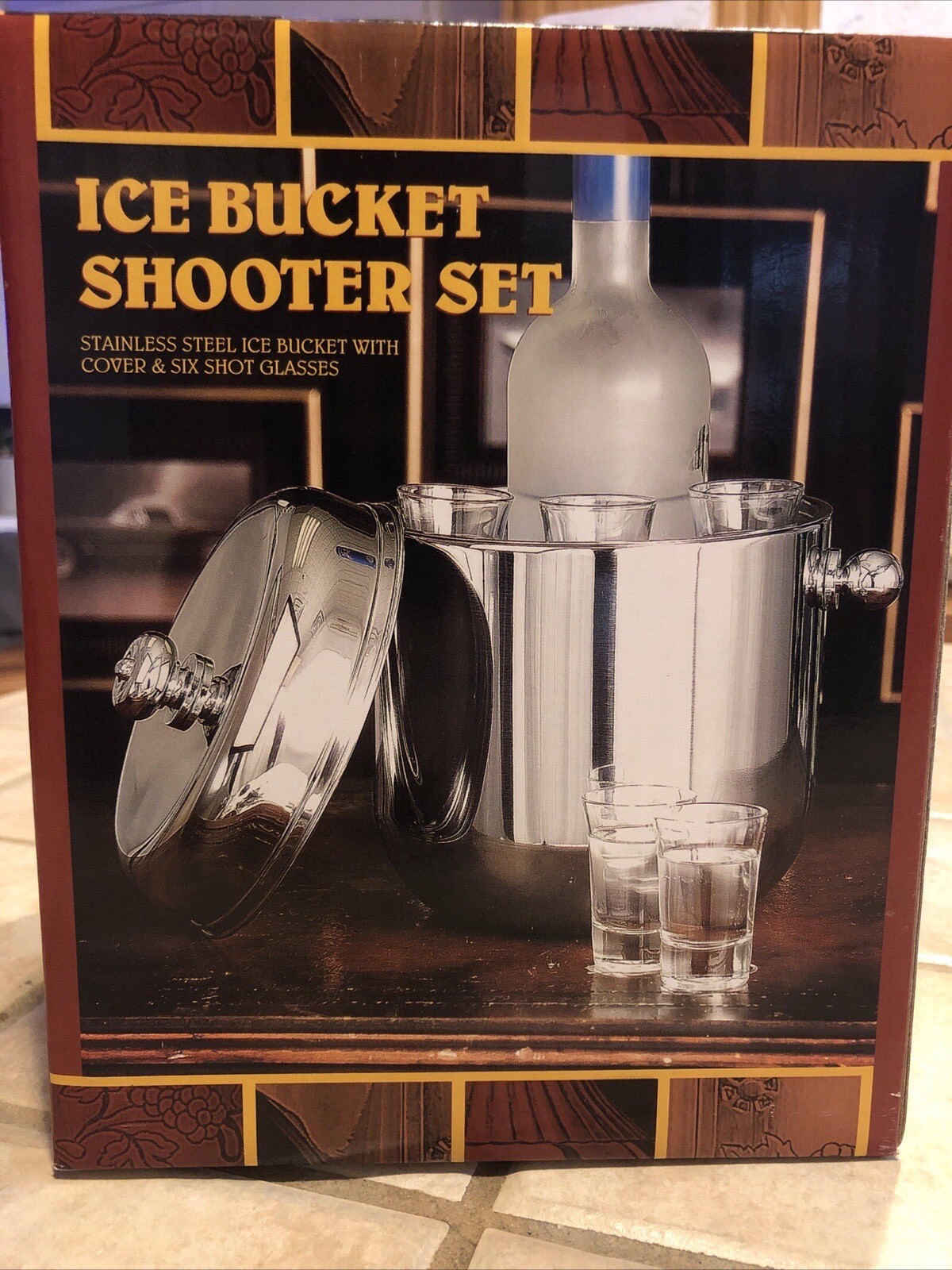 Godinger Ice Bucket Set Shooter Shot Stainless Steel | eBay