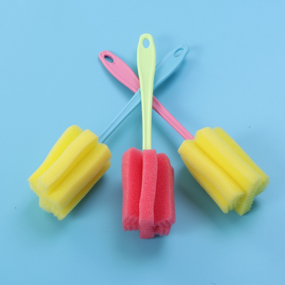 3PCS Sponge Cleaning Cup Brush Hanging Two-Color Bottle Cup Cleaning ...