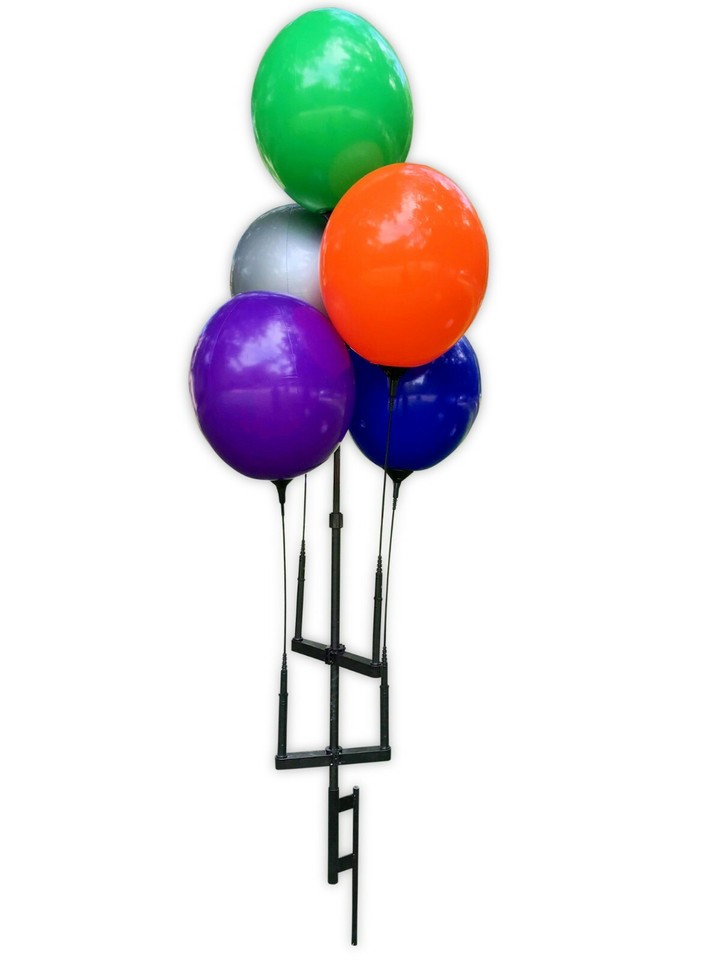 Reusable Balloon Cluster Kit w/ Ground Spike - Multi Color Balloons ...