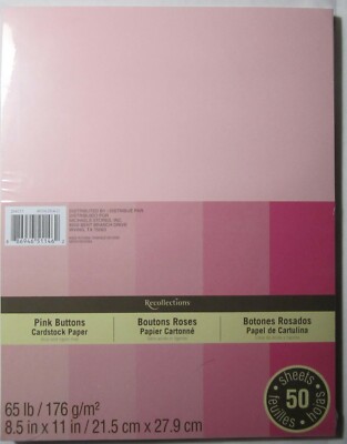 Recollections Cardstock Paper 8 1/2" x 11" 50 Sheets 65 lb 5 color PINK ...