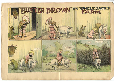 R.F. Outcault Buster Brown On Uncle Jack's Farm Comic Strip | eBay