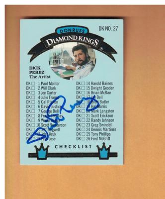 DICK PEREZ AUTOGRAPHED 1992 DONRUSS BASEBALL CARD DIAMOND KINGS SIGNED ...